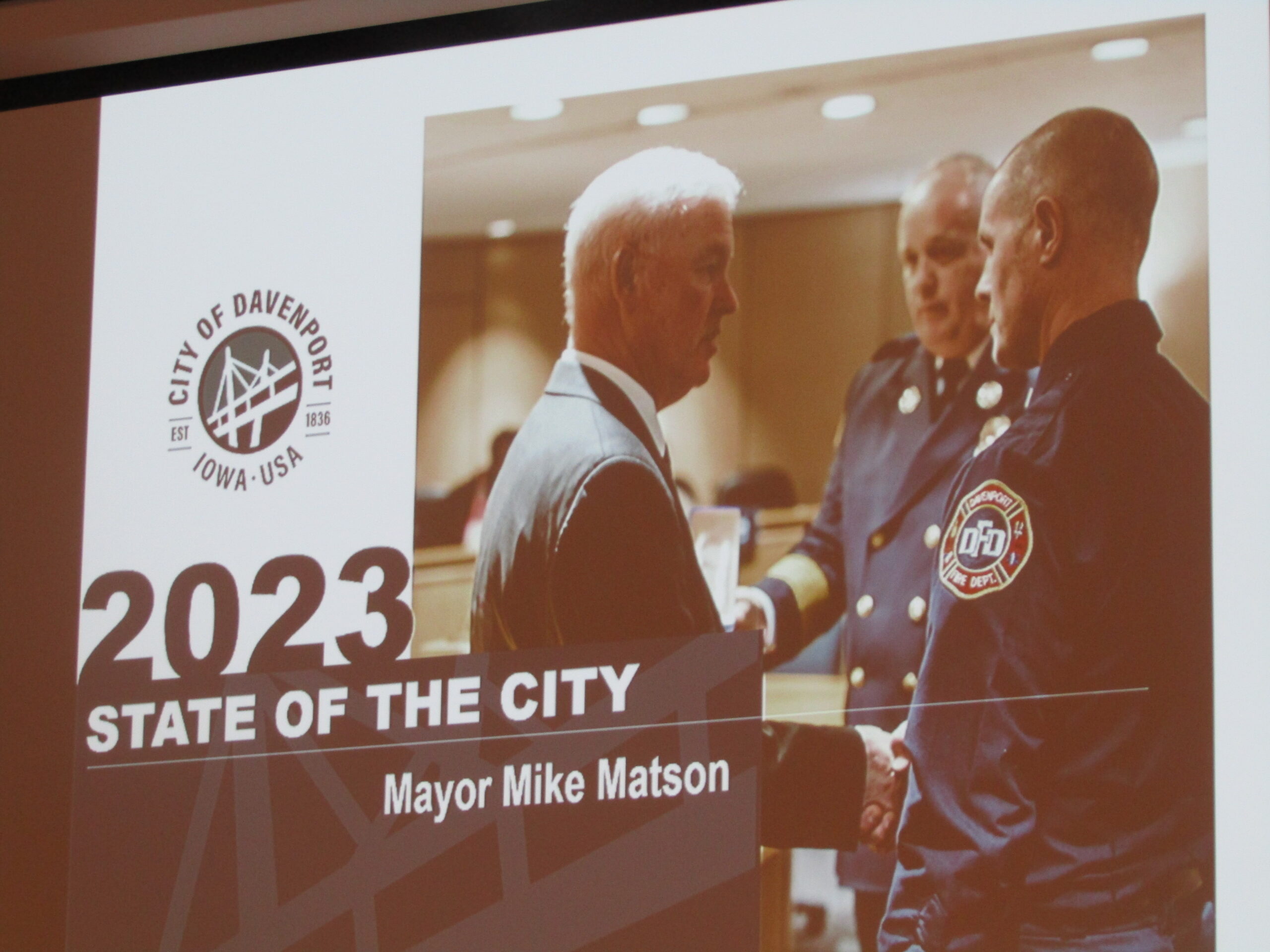 Davenport State of City: Mayor praises first responders