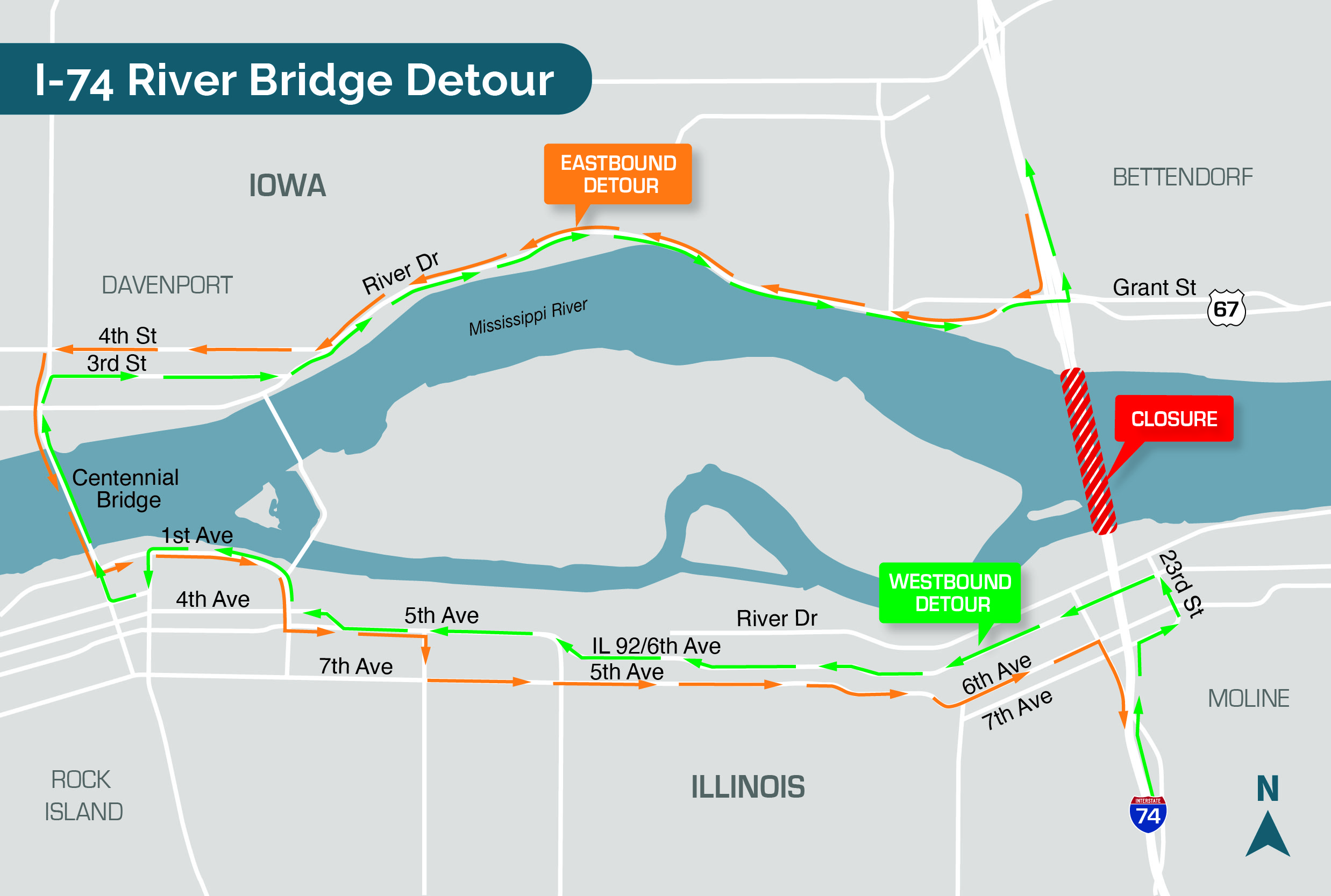 Update: Interstate 74 bridge still on target for big bang this Sunday