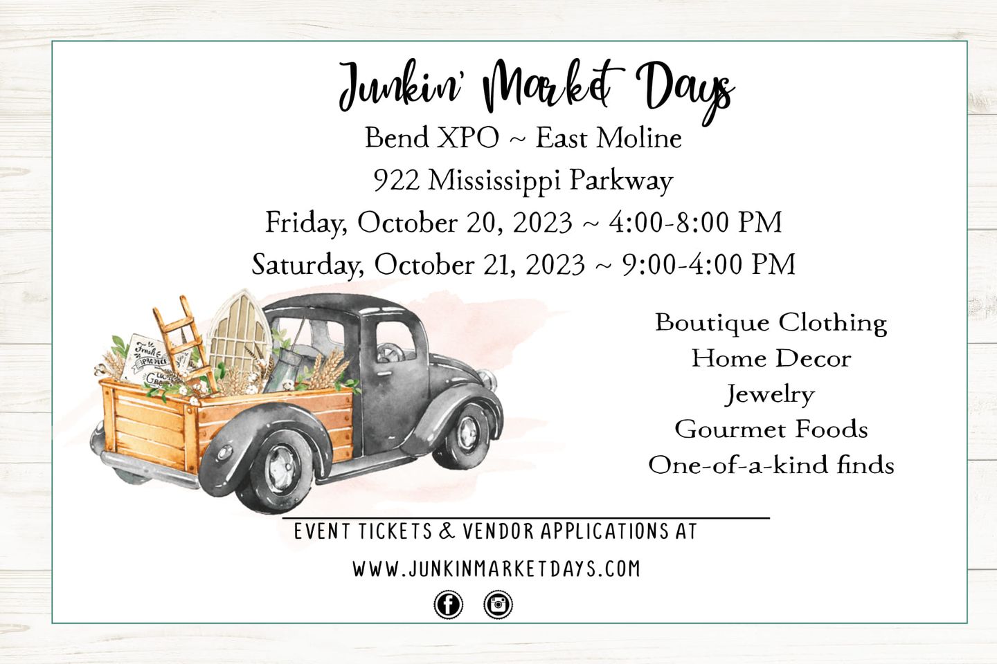 Junkin’ Market Days set for Oct. 20-21